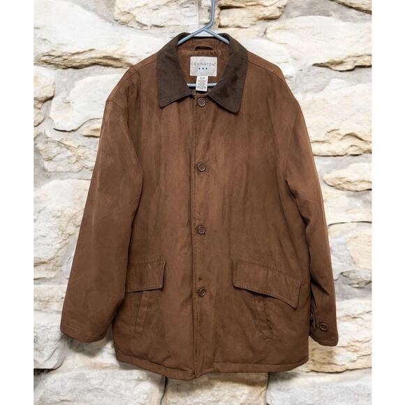 Covington | Jackets & Coats | Mens Covington Brown Faux Suede Coat ...
